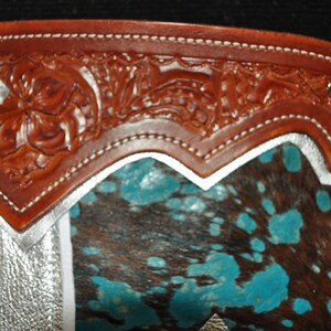 Custom Made Rodeo Royalty Chaps/ New/ Custom Leather/ Turquoise Acid ...