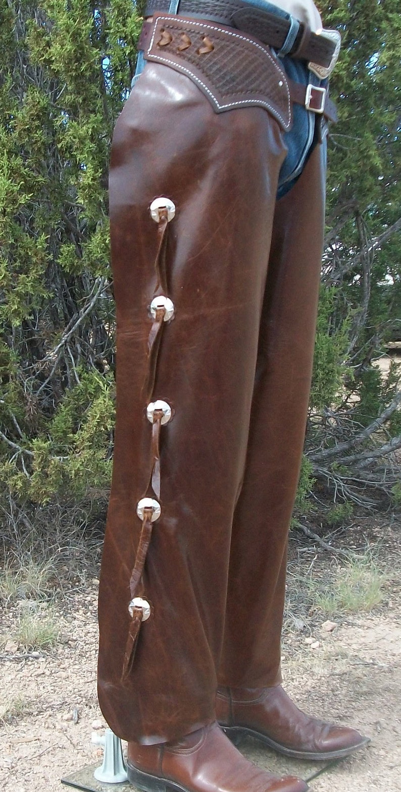Custom Made Leather Shotgun Chaps/ New/r Bar K - Etsy