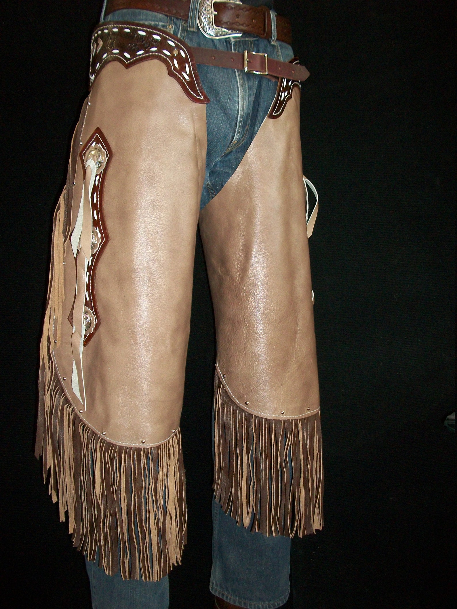 Custom Made Leather Chinks/new Chaps/ Buck Stitched/studs/r - Etsy