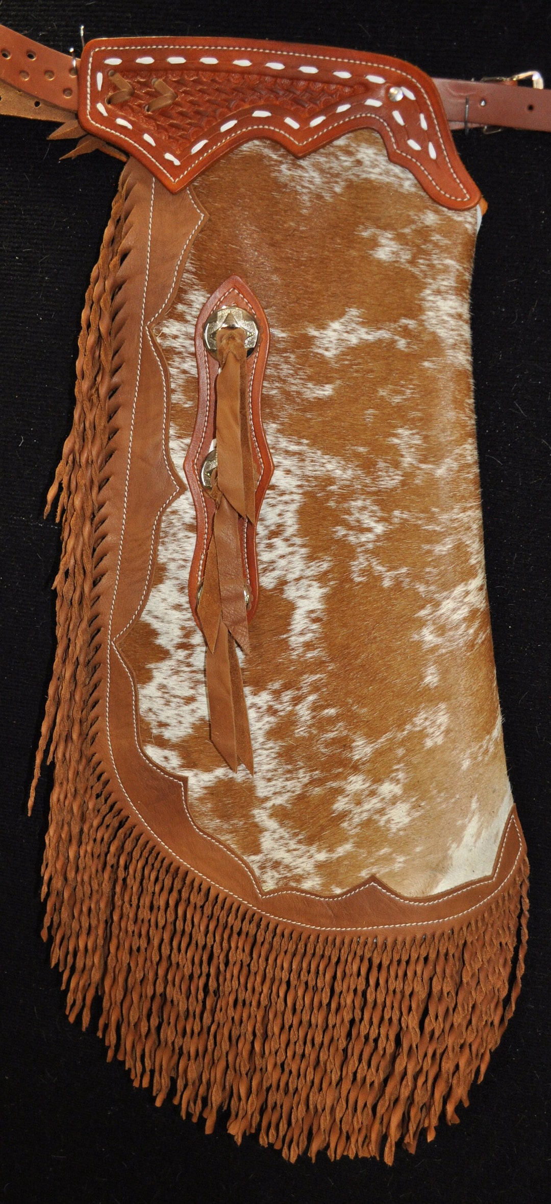 Custom Made Leather Chinks/new Chaps/ Salt and Pepper Cowhide/r Bar K ...