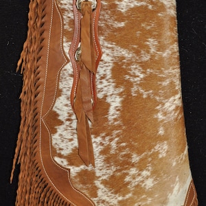 Custom Made Leather Chinks/new Chaps/ Salt and Pepper Cowhide/r Bar K ...