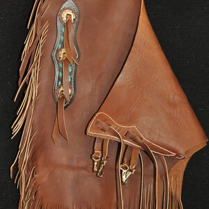 Custom Made Leather Chinks/new Chaps/turquoise/r Bar K - Etsy