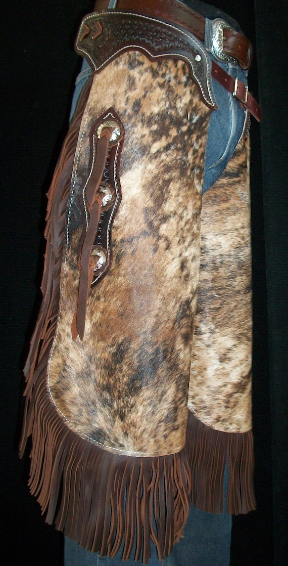 Custom Made Leather Chinks/new Chaps/ Exotic Hair on Hide/r | Etsy