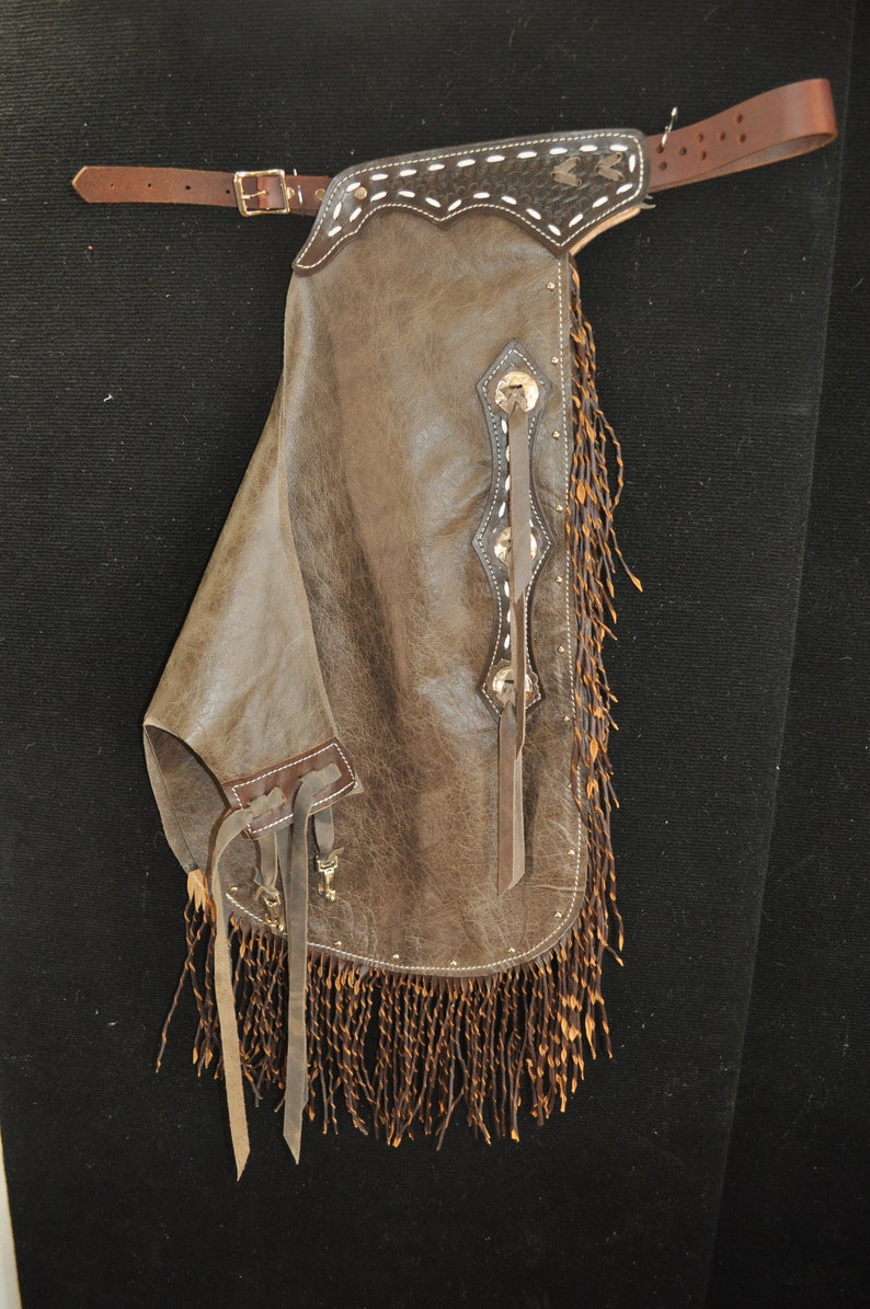 Custom Made Leather Chinks/new Chaps/distressed Brown/r Bar K - Etsy