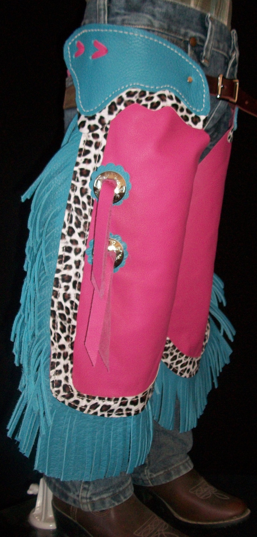 Custom Made Leather Kid's Chinks/youth/toddler/new/ Pink/r Bar K - Etsy