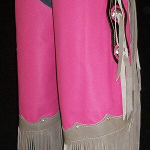Custom Made Leather Chinks/new Chaps/ Floral Carved/ Bling/pink/r Bar K ...