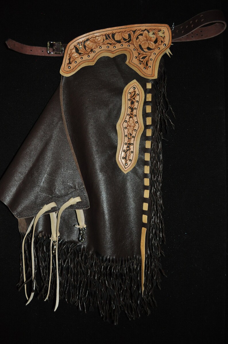 Custom Made Leather Chinks/floral/ New Chaps/r Bar K | Etsy