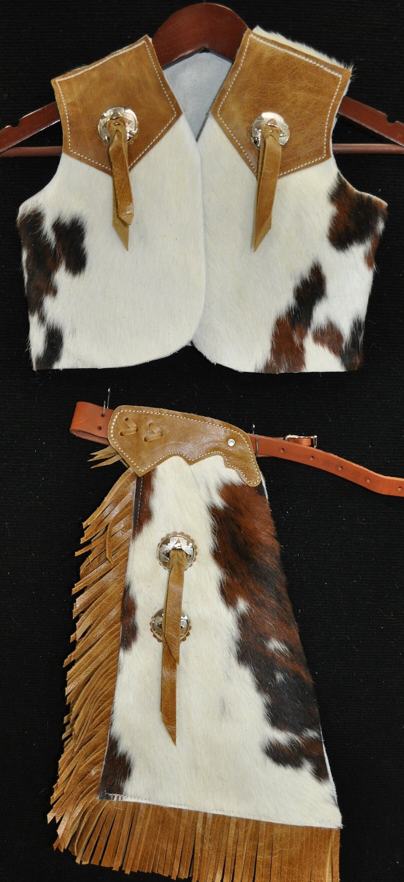 Custom Made Hair on Hide Kid's/ Toddler/ Youth Chaps and Vest Set/ R ...
