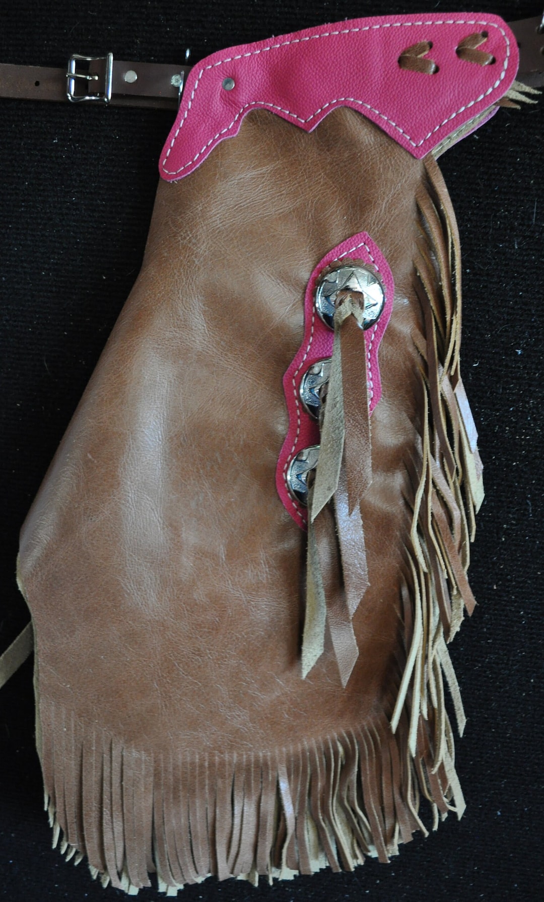 Custom Made Leather Kid's Chinks/toddler's/ Youth/new/ Pink/r Bar K - Etsy