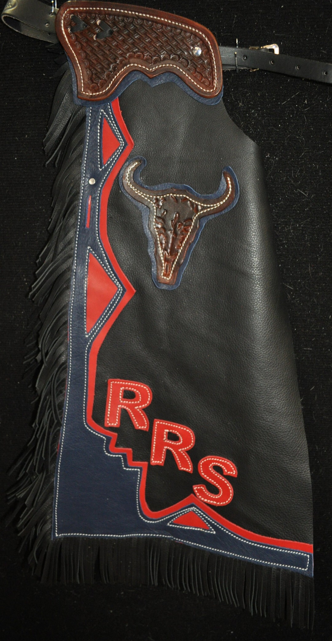 Custom Made Kid's Bronc/bull Riding Chaps/ New/ Custom Leather/ Rodeo ...