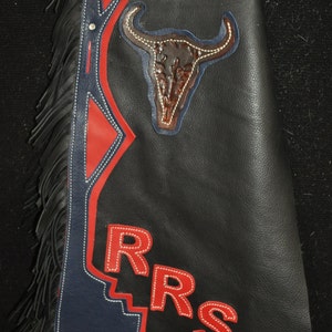 Custom Made Kid's Bronc/bull Riding Chaps/ New/ Custom Leather/ Rodeo ...