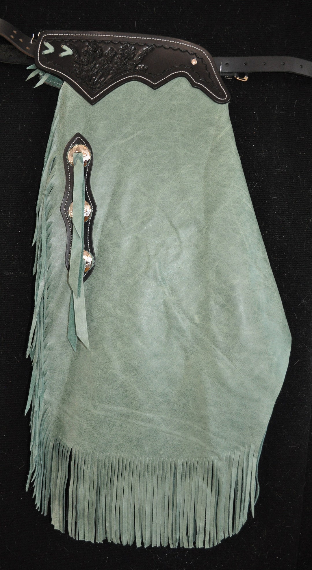 Custom Made Leather Chinks/new Chaps/ Distressed Sage/r Bar K - Etsy