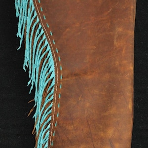 Custom Made Leather Shotgun Chaps/turquoise/new/r Bar K - Etsy