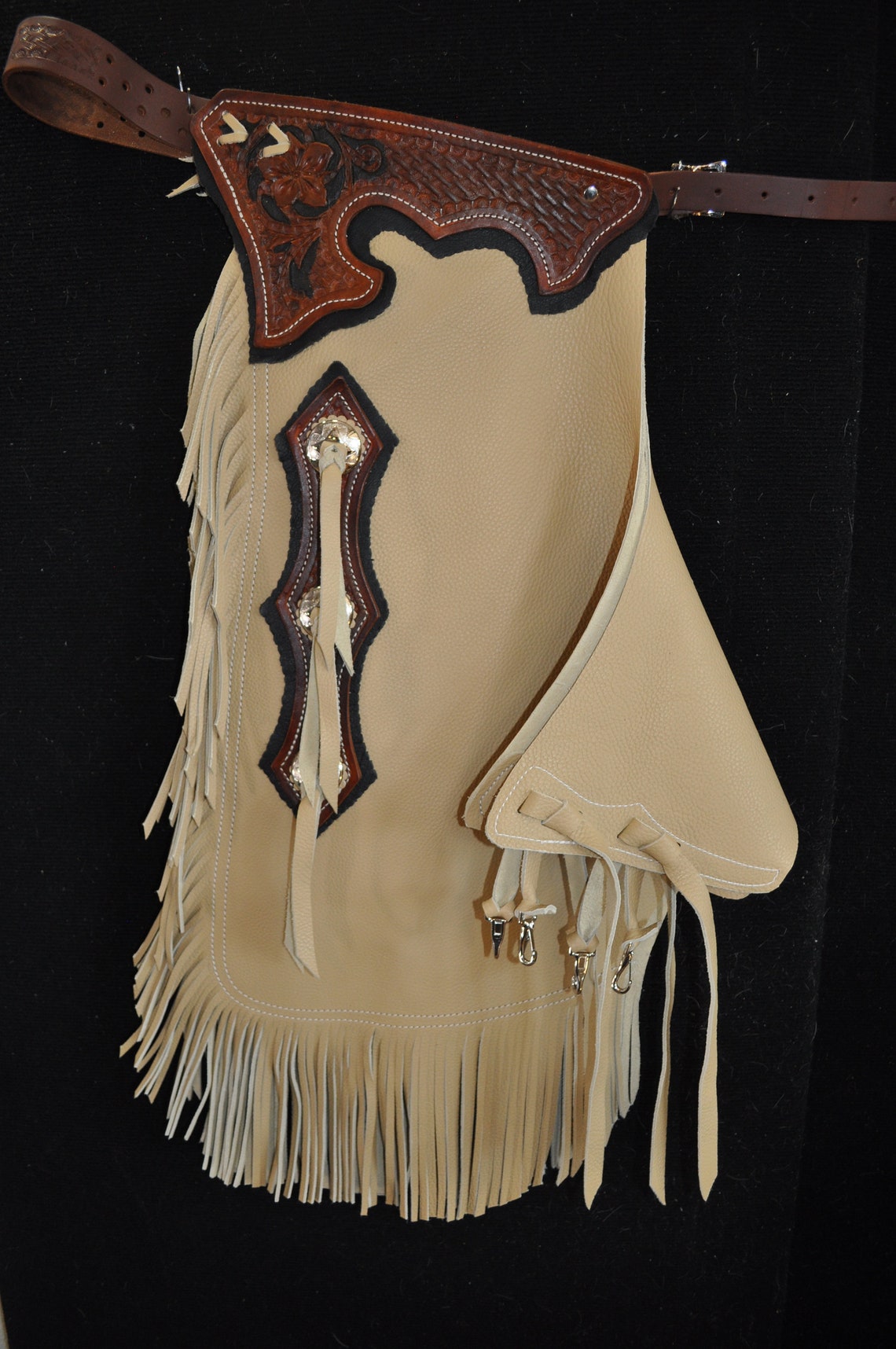 Custom Made Leather Chinks/new Chaps/floral/r Bar K - Etsy