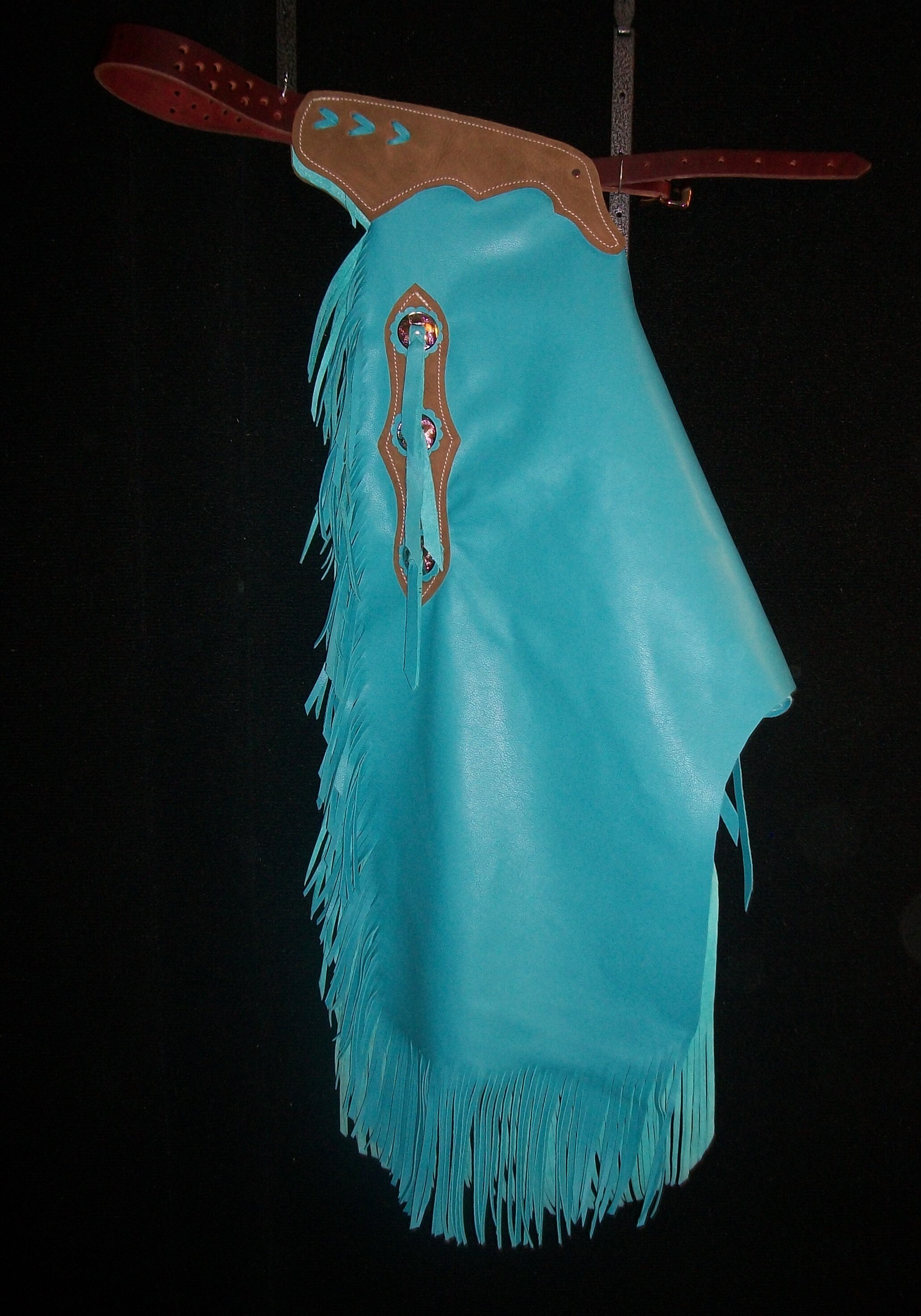 Custom Made Leather Chinks/new Chaps/ Turquoise/r Bar K - Etsy
