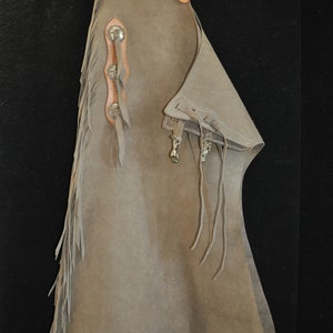 Custom Made Batwing Leather Chaps/ Rough Out/new/r Bar K - Etsy