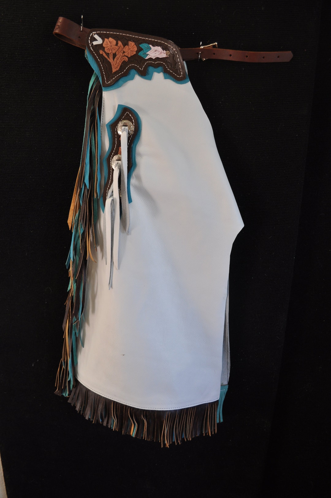 Custom Made Kid's Bronc/bull Riding Chaps/ New/ Custom Leather/ Rodeo ...