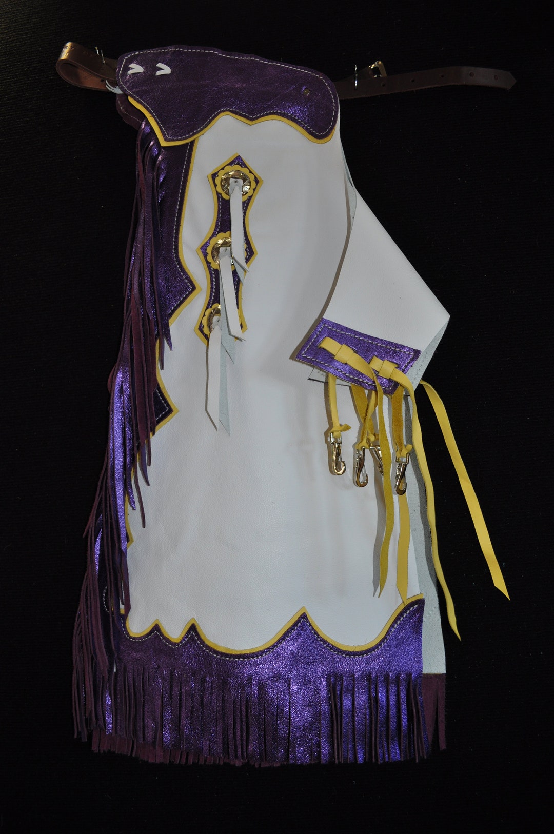 Custom Made Kid's Bronc/bull Riding Chaps/ New/ Custom Leather/ Rodeo ...