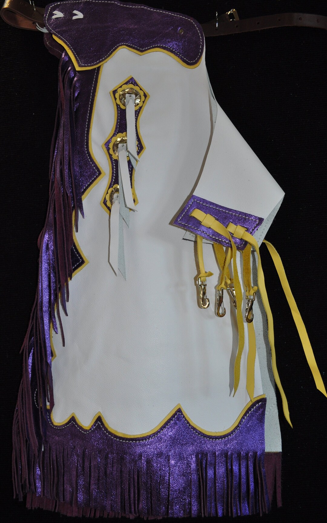 Custom Made Kid's Bronc/bull Riding Chaps/ New/ Custom Leather/ Rodeo ...