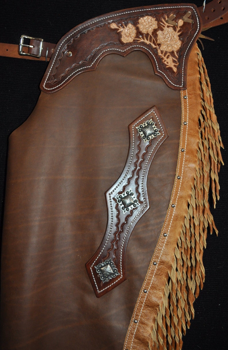 Custom Made Leather Shotgun Chaps/ New/r Bar K - Etsy