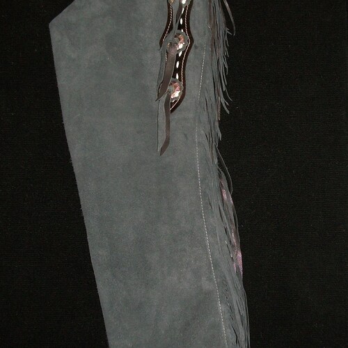 Custom Made Leather Chaps/ New/ Black/ Turquoise - Etsy