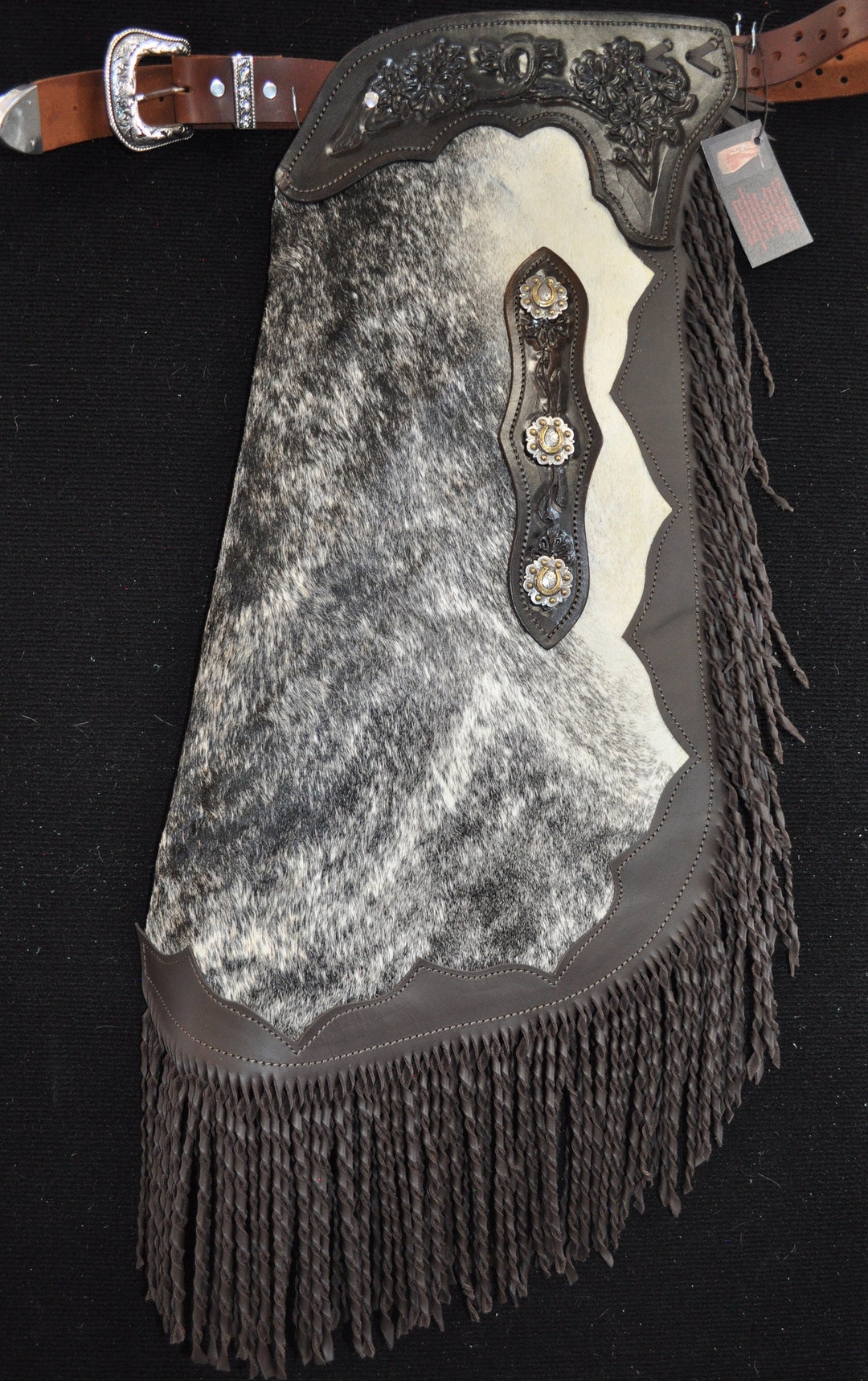 Custom Made Leather Chinks/new Chaps/ Brindle Hair on Hide/r Bar K - Etsy
