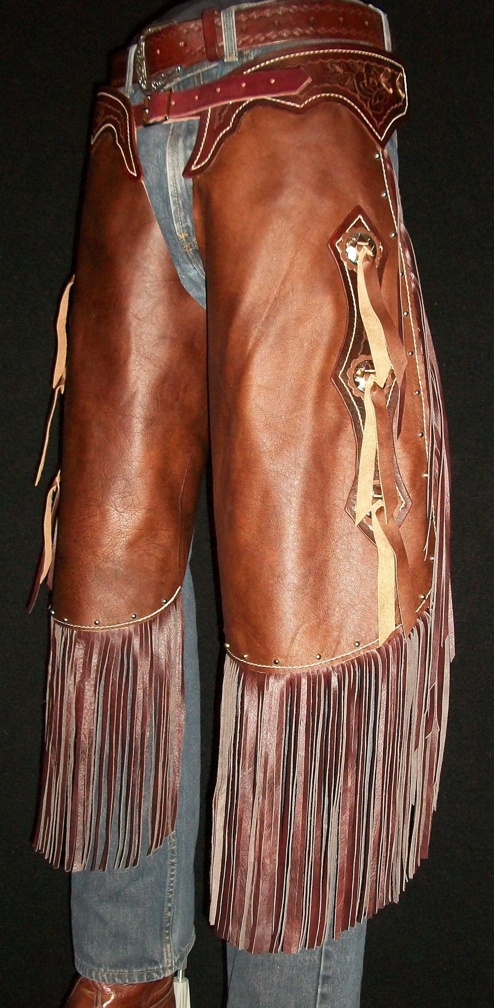 Custom Made Leather Show Chinks/new Chaps/floral | Etsy
