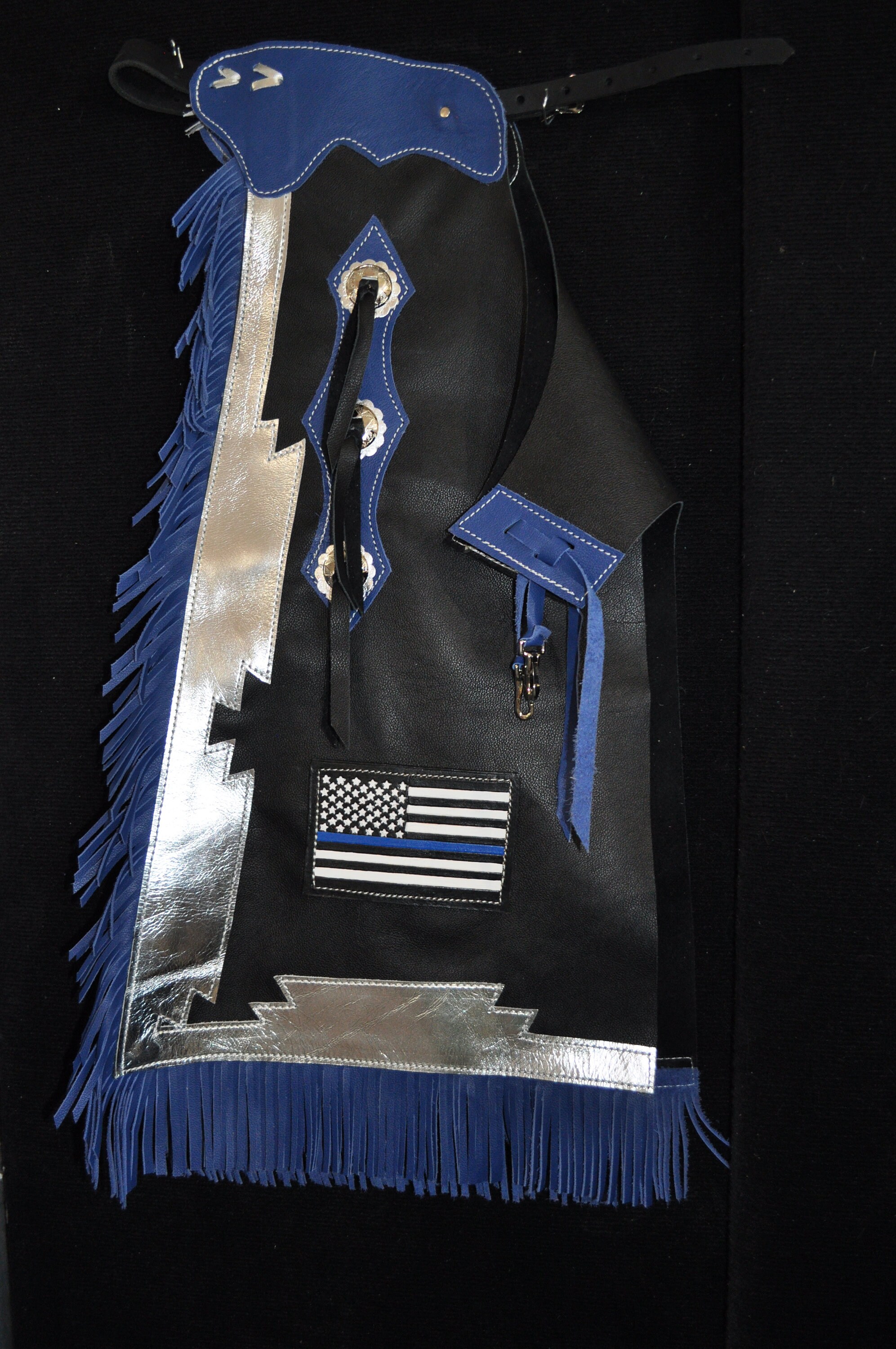 Custom Made Thin Blue Line Chaps/ New/ Custom Leather/ Rodeo | Etsy
