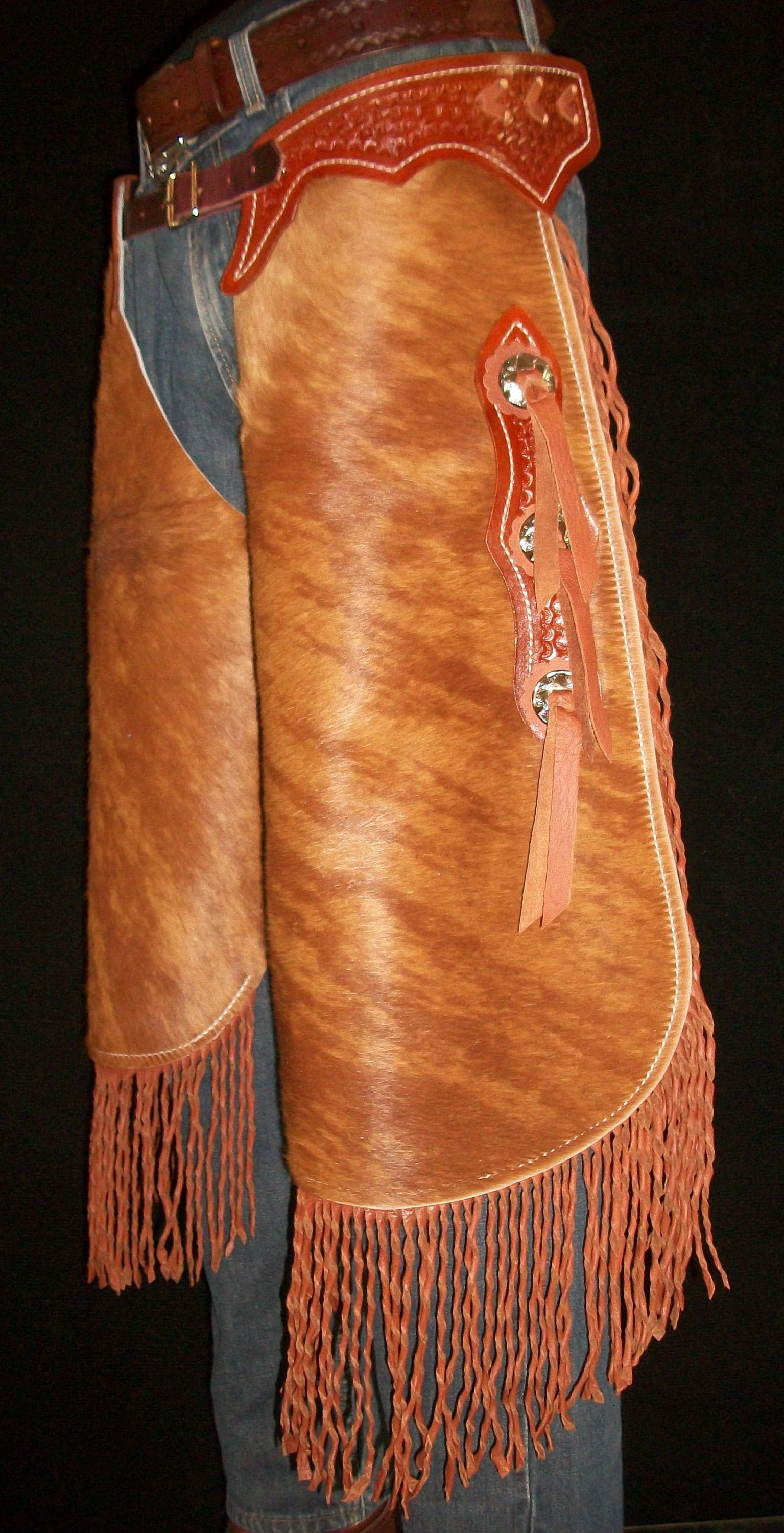 Custom Made Leather Chinks/new Chaps/ Brindle Hair on Hide/r Bar K - Etsy