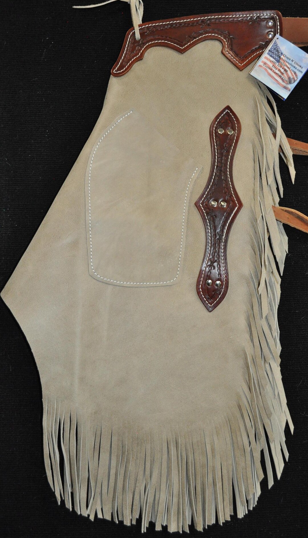 In Stock Now! Custom Made Leather Chinks/rough Out/turquoise/r Bar K - Etsy