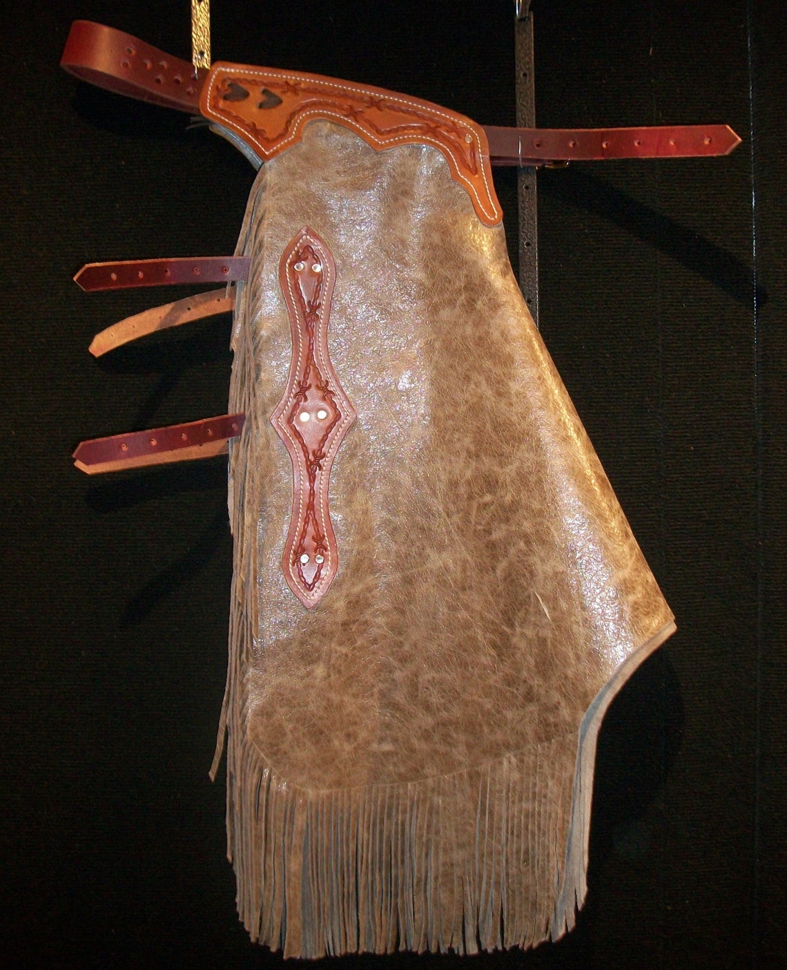 Custom Made Leather Chinks/new Chaps/distressed/r Bar K | Etsy