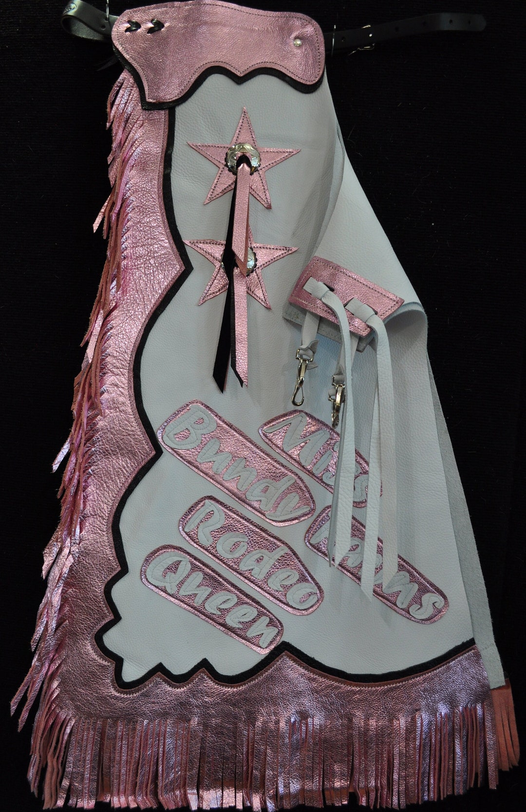 Custom Made Rodeo Royalty Chaps/ New/ Custom Leather/ Pink Rodeo Chaps ...