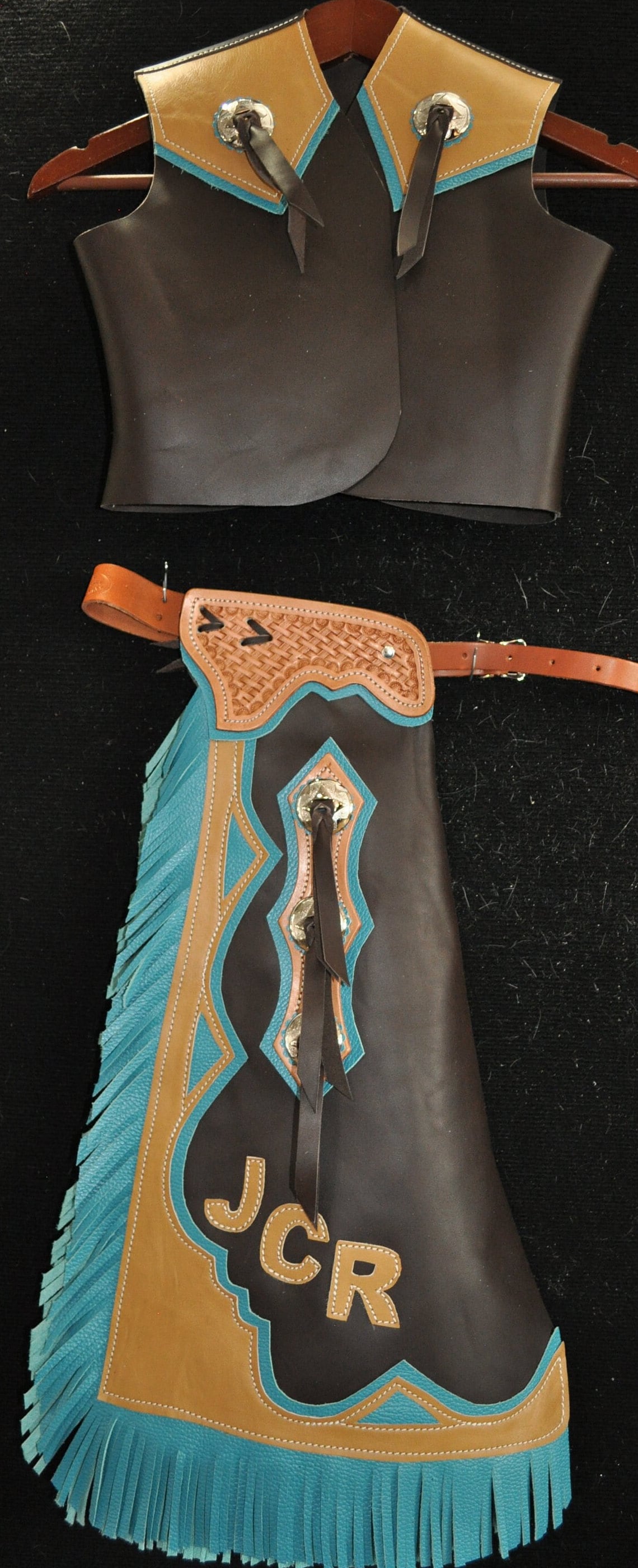 Custom Made Leather Kid's Chaps and Vest Set/new/r Bar K - Etsy