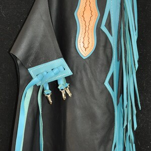 Custom Made Kid's Bronc/bull Riding Chaps/ New/ Custom Leather/ Rodeo ...