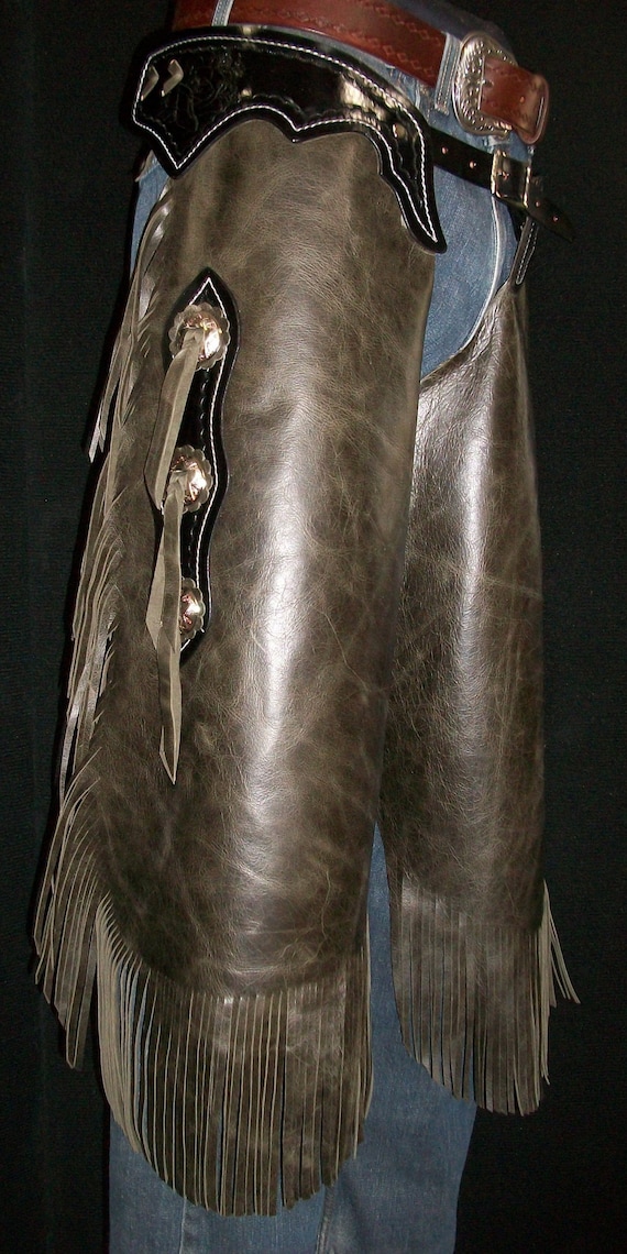 Custom Made Leather Chinks/new Chaps/ Distressed/r Bar K | Etsy