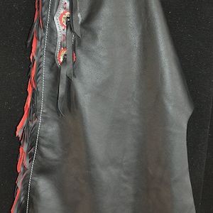 Custom Made Leather Chaps/ New/ Black/ Red/r Bar K - Etsy