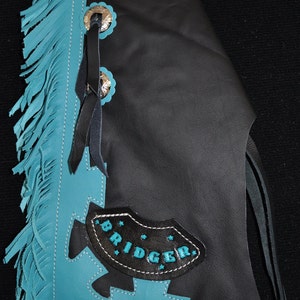 Custom Made Kid's Bronc/bull Riding Chaps/ New/ Custom Leather/ Rodeo ...