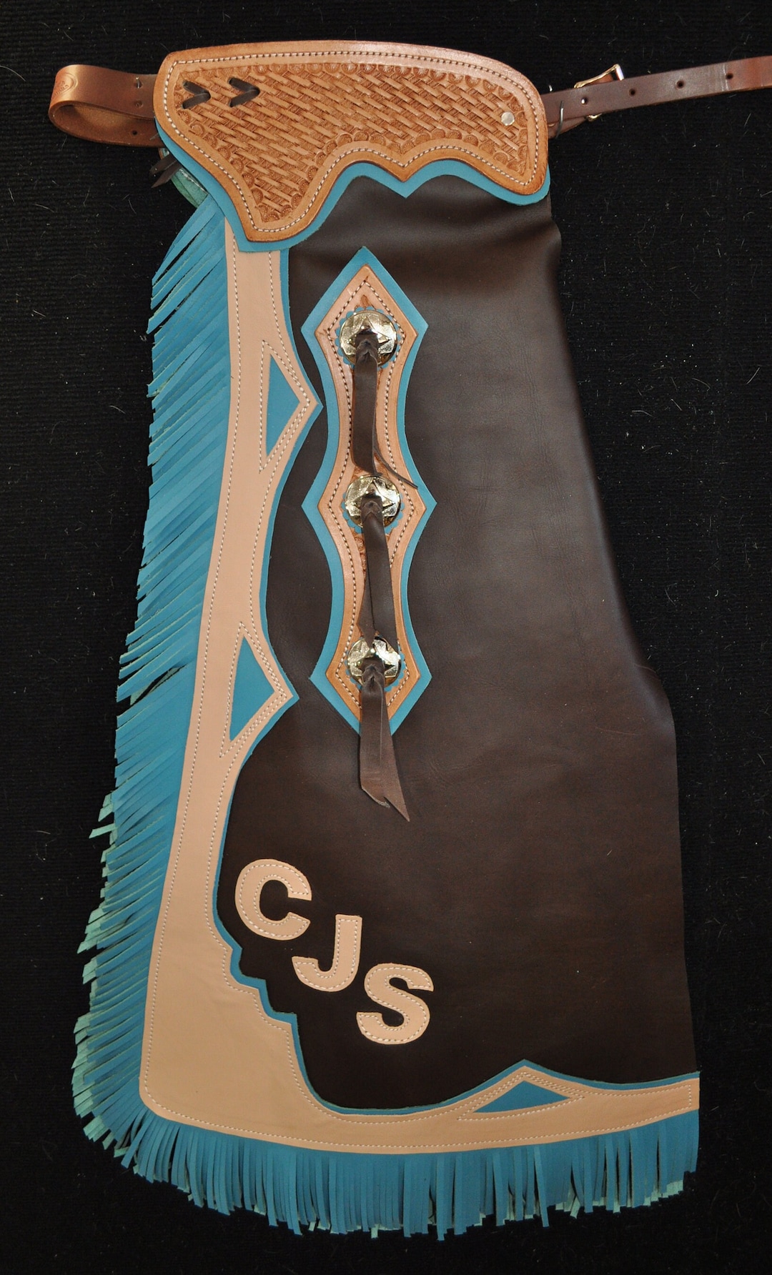 Custom Made Kid's Bronc/bull Riding Chaps/ New/ Custom Leather/ Rodeo ...