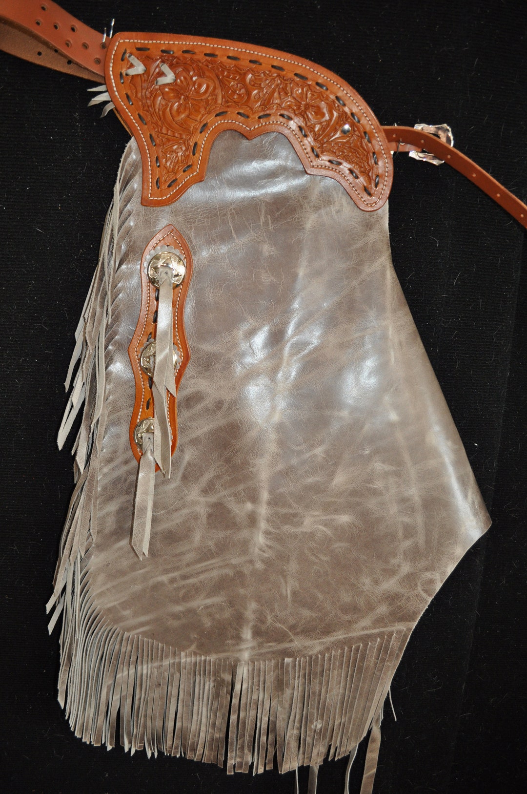 Custom Made Leather Chinks/new Chaps/distressed/r Bar K - Etsy