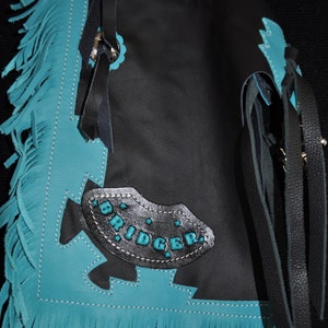 Custom Made Kid's Bronc/bull Riding Chaps/ New/ Custom Leather/ Rodeo ...