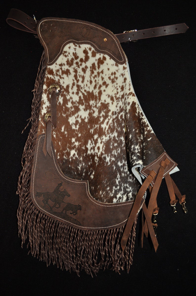 Custom Made Leather Chinks/new Chaps/ Exotic Hair on Hide/r | Etsy