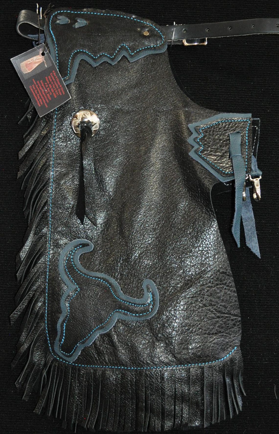 In Stock Now! Size 3/4t/custom Made Leather Kids Chaps/bull Skull Kids ...