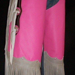 Custom Made Leather Chinks/new Chaps/ Floral Carved/ Bling/pink/r Bar K ...