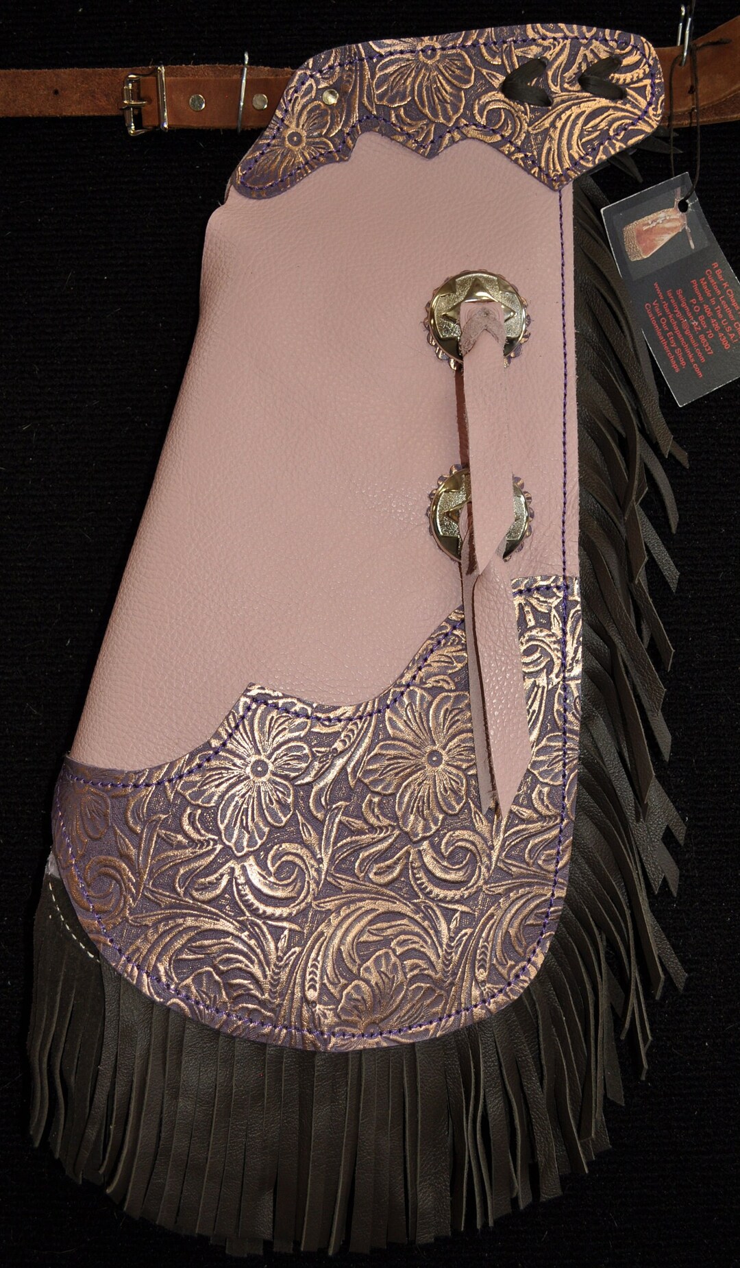 In Stock Now! Size 5/6/custom Made Pink Leather Kids Chinks/r Bar K - Etsy