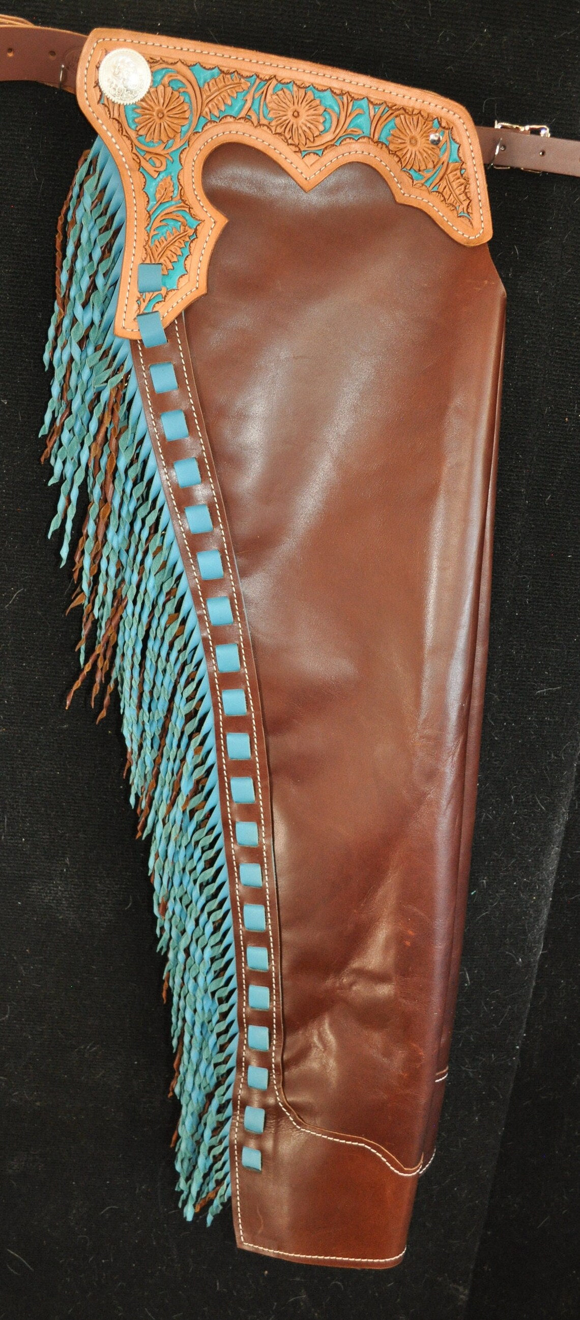Custom Made Leather Shotgun Chaps/turquoise/new/r Bar K - Etsy