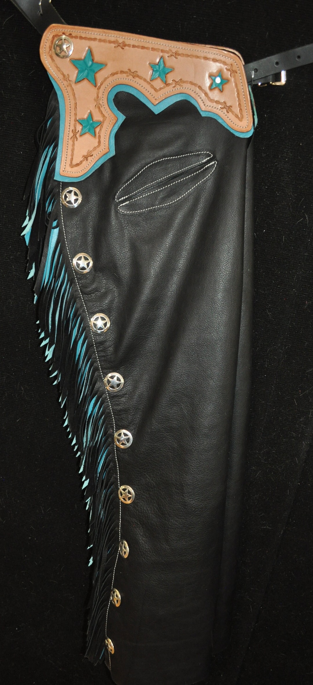 Custom Made Leather Shotgun Chaps/ New/r Bar K - Etsy