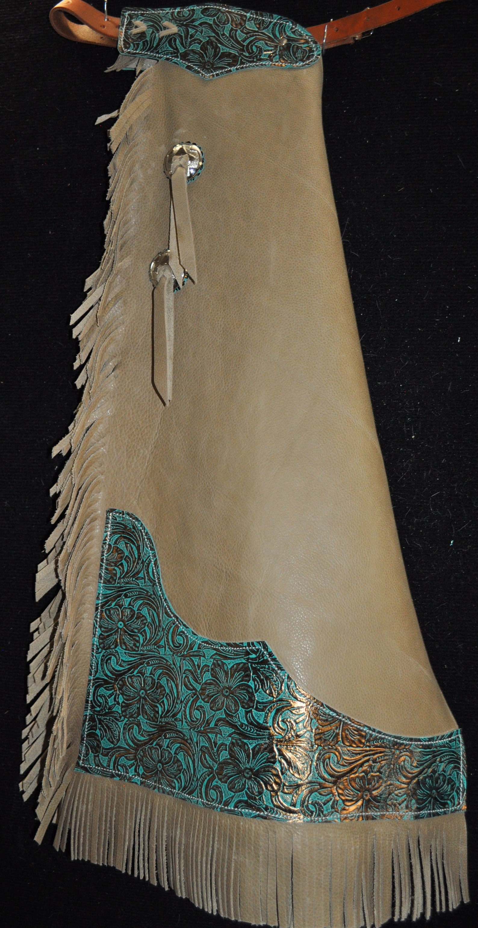 Custom Made Leather Kid's Rodeo Chaps /new/ Turquoise/r Bar K - Etsy