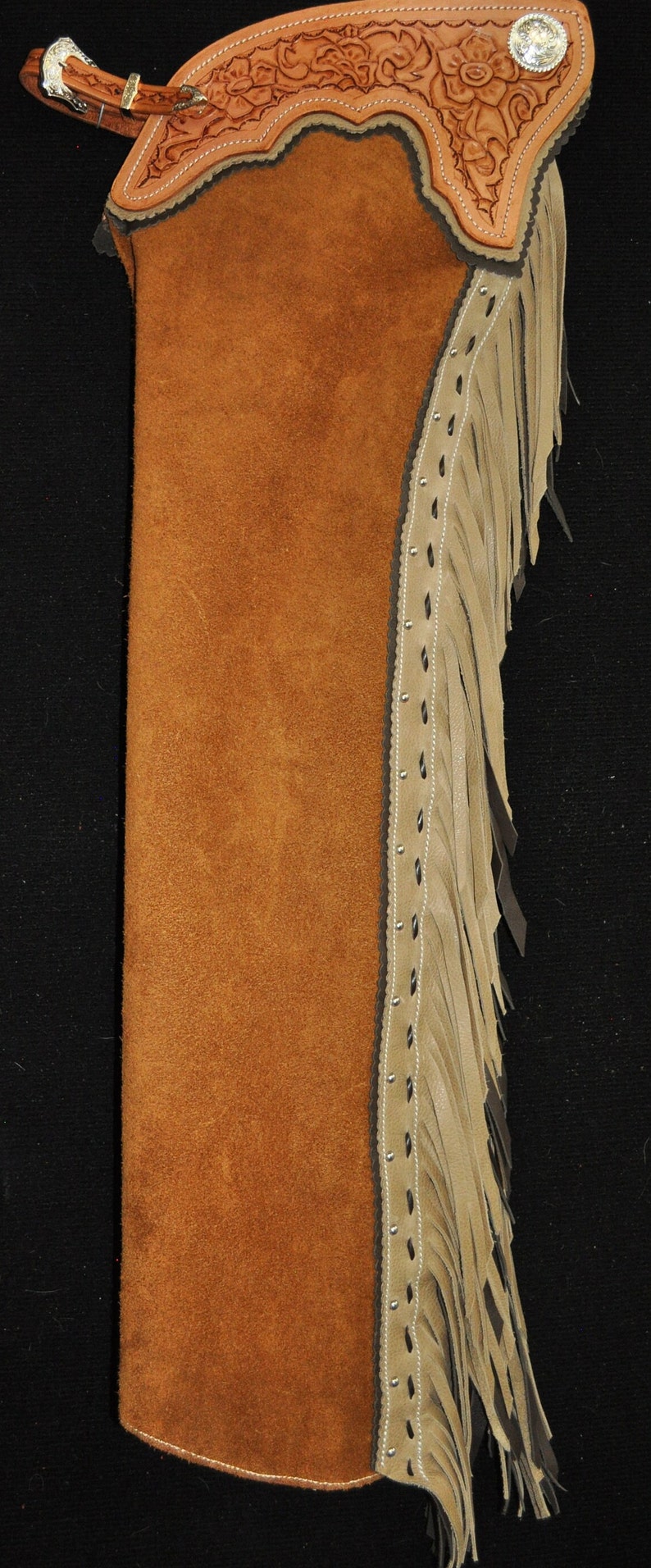 In Stock Now Size 14/16 /custom Made Leather Youth Chaps/ Shotgun Chaps ...