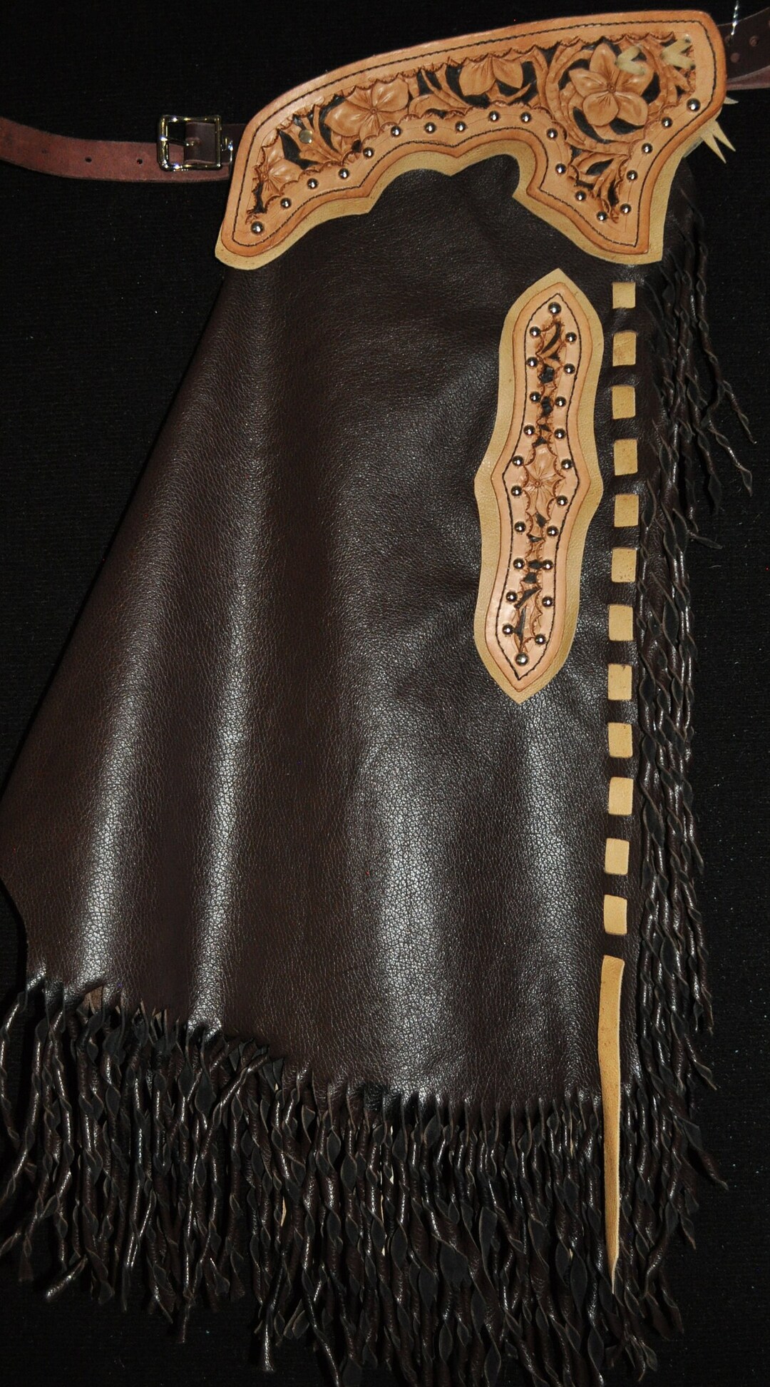 Custom Made Leather Chinks/floral/ New Chaps/r Bar K - Etsy