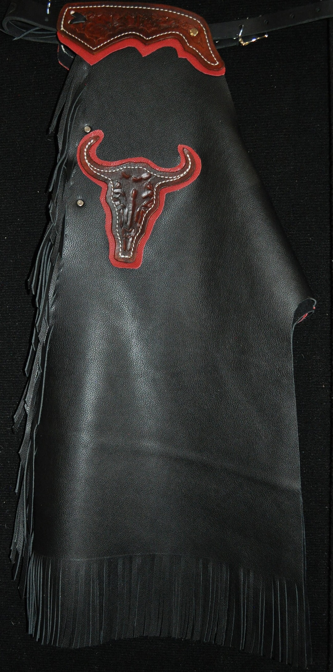 Custom Made Kid's Bronc/bull Riding Chaps/ New/ Custom Leather/ Rodeo ...